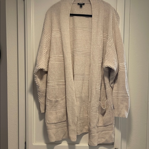Express | Sweaters | Express Beige Knit Mid Length Cardigan | Poshmark